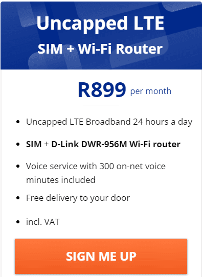 Uncapped Telkom LTE internet deals